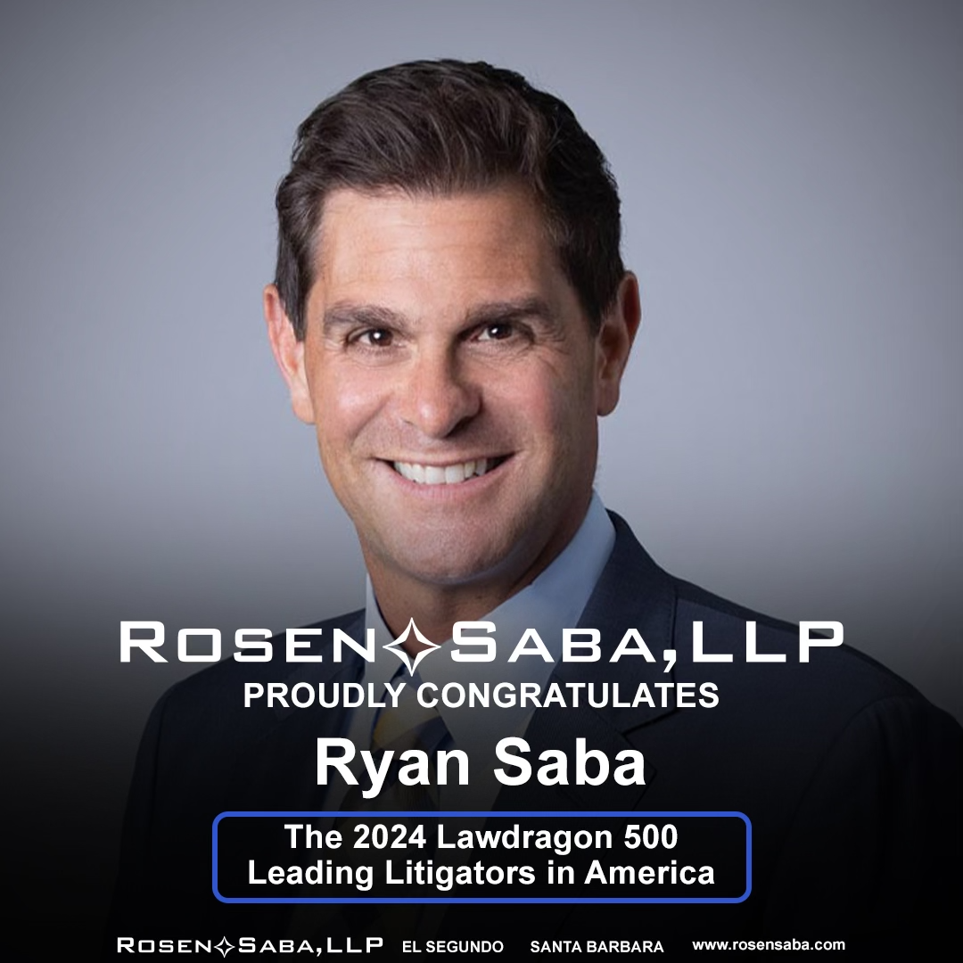 Partner Ryan Saba Named Top 500 Leading Litigators in America in America by Lawdragon Magazine ...