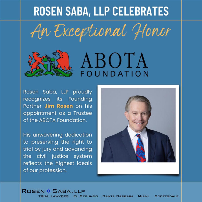 Rosen Saba, LLP Celebrates Jim Rosen on his Appointment as a Trustee of ...